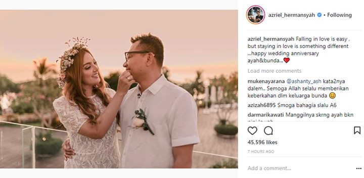 Anang-Ashanty Rayakan Ultah Pernikahan Ke-6, Aurel dan Azriel Tulis Pesan Haru