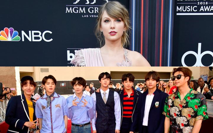 Taylor Swift Pamer Foto Bareng BTS di Backstage BBMA 2018, Fans Heboh