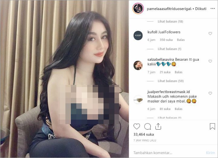 Jadi Korban Penabrakan Hingga Disindir Azab, Pamela Safitri Cuek Pamer Foto Seksi Umbar Belahan Dada