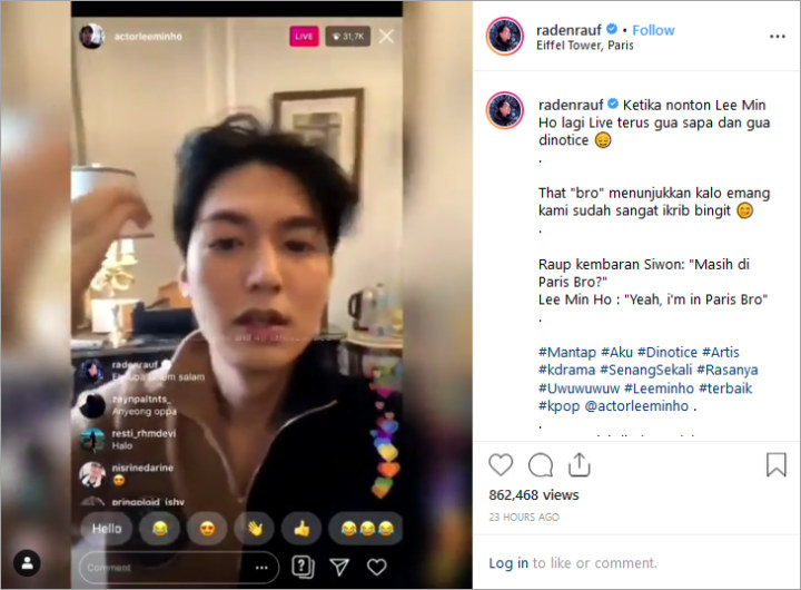 Selebgram Raden Rauf Di-Notice Lee Min Ho, Foto Deddy Corbuzier Salat Berjamaah Beredar-Topik Pagi
