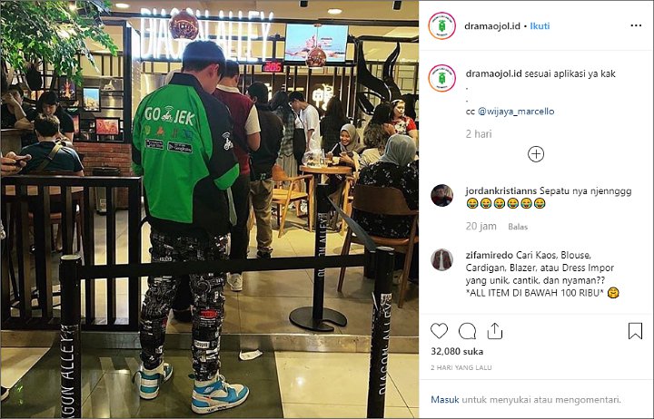 Driver Ojol Ini Kepergok Pakai Sepatu Puluhan Juta, Netizen: Anak Sultan