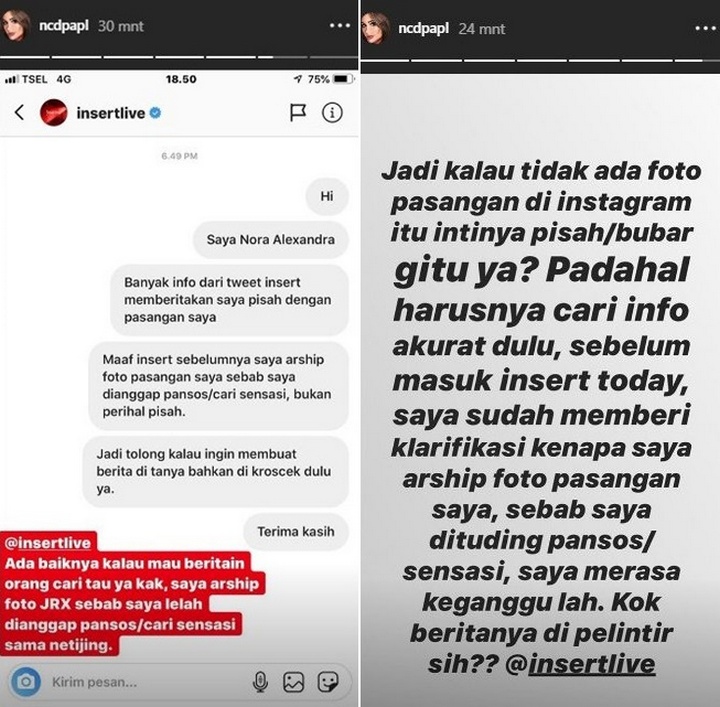 Dituding Hapus Foto Jerinx SID Hingga Pisah, Nora Alexandra Meradang