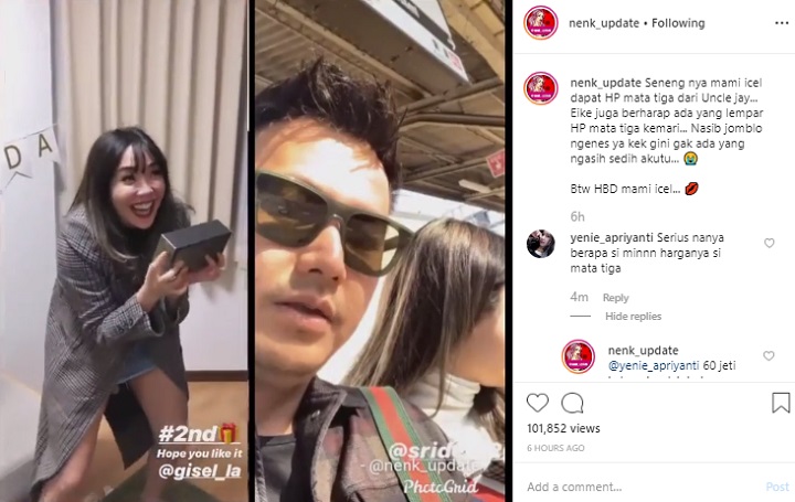 Gisella Anastasia Dicibir Alay Dapat Ponsel 'Mata 3' dari Wijin, Hadiah Mobil Gading Marten Diungkit