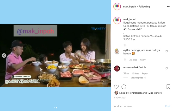 Ruben Onsu Beri Penjelasan, Kebiasaan Betrand Peto Minum ASI Sarwendah Masih Tuai Pro Kontra