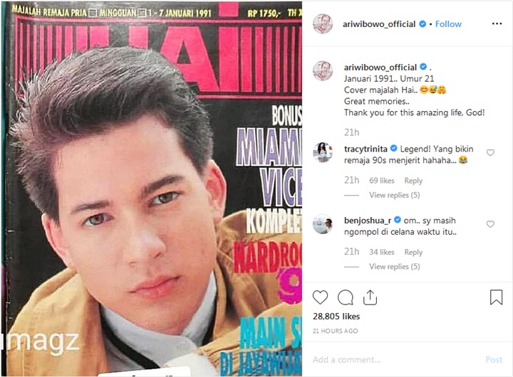 Foto Masa Muda Ari Wibowo Setampan Aktor Hollywood Bikin Menjerit Histeris