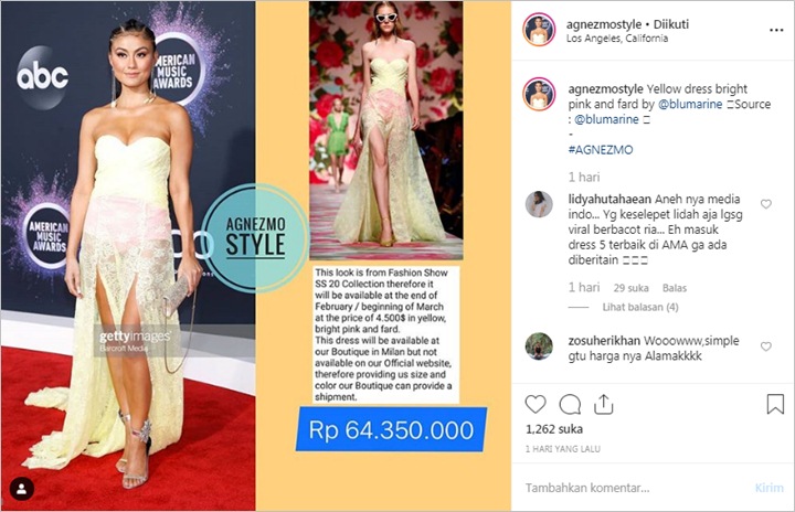 Baju Agnez Mo di AMAs 2019 Masuk Best Dress dan Disorot Media-Media ...