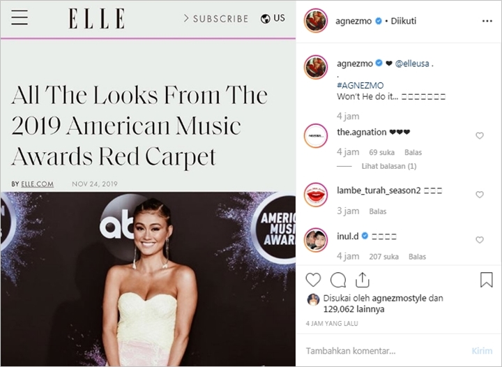 Baju Agnez Mo di AMAs 2019 Masuk Best Dress dan Disorot Media-Media ...