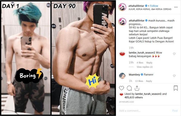 Atta Halilintar Pamer Perubahan Bodi Makin Kekar Kotak-Kotak Langsung ...