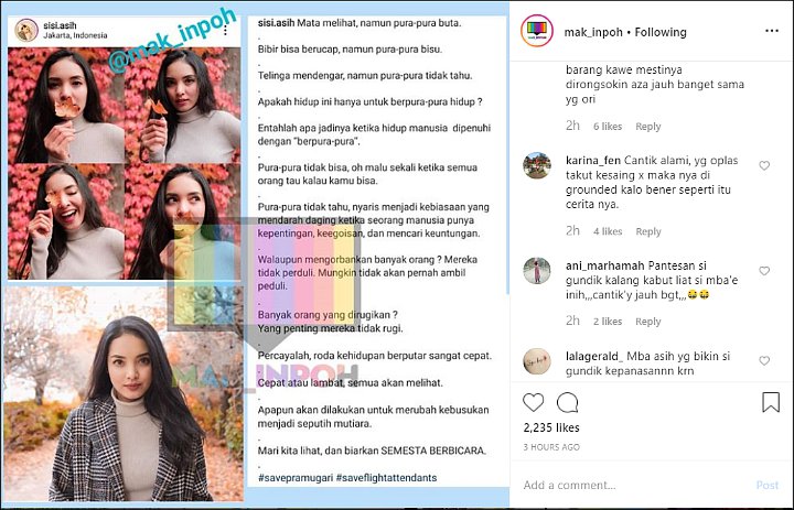 Pramugari Korban Puteri Novitasari Ramli, Syahrini Dituding Tak Akur ...