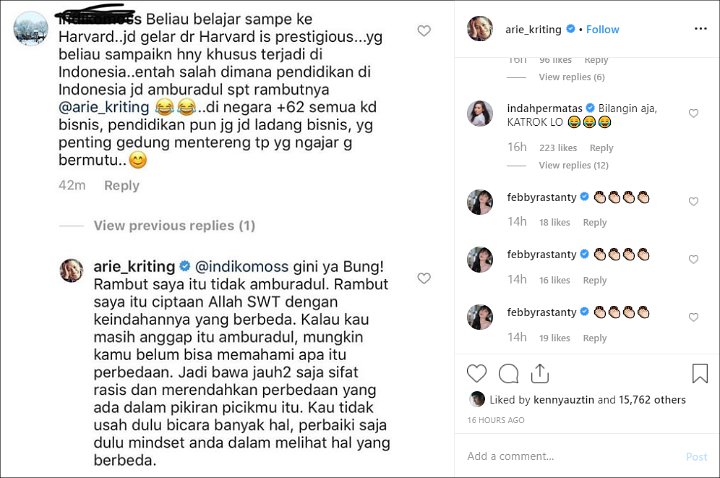 Rambut Arie Kriting Diledek, Indah Permatasari Ngegas Beri Pembelaan Ini
