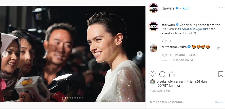 Cut Meyriska Mejeng di Instagram Star Wars, Roger Danuarta 'Fans Berat' Dibikin Iri