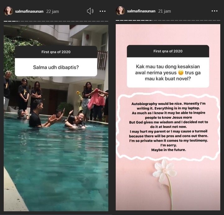 Salmafina Sunan Pamer Momen Saat Dibaptis, Jawab Begini Soal Rencana Bikin Buku Usai Pindah Agama
