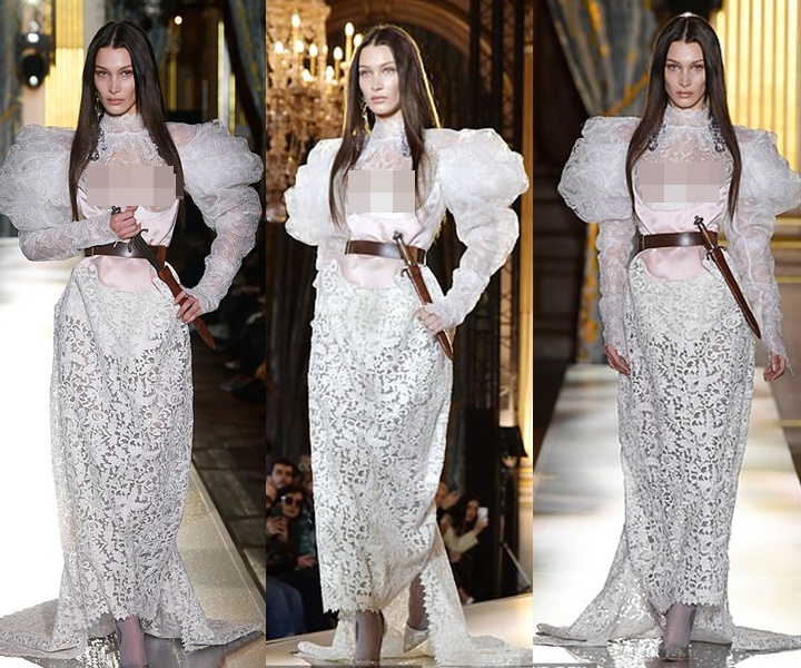 Bella Hadid Pakai Wedding Dress Transparan dan Pamer Bagian Sensitif di ...