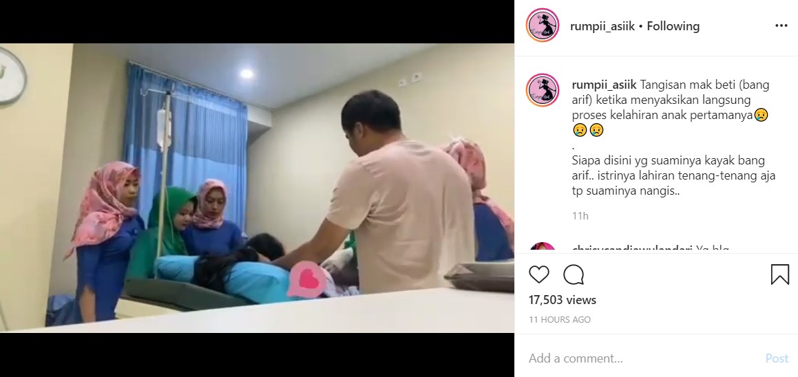 Arif Muhammad ‘Mak Beti’ Temani Istri Melahirkan, Tangis Haru Jadi Sorotan