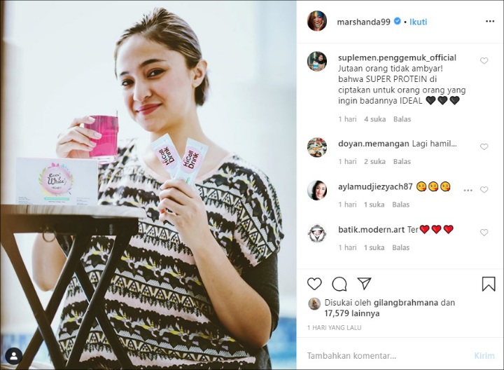 Foto Endorse Pakai Baju Longgar, Marshanda Dikira Hamil Lagi