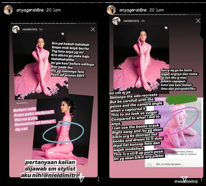 Anya Geraldine Klarifikasi Foto Seksi Belepotan Cat Dikira Telanjang, Sang Stylist Bantah Vulgar