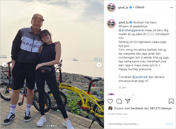 Gisella Anastasia Pamer Momen Gowes Hingga Pelukan Dengan Wijin, Netizen: Kirain Udah Putus!