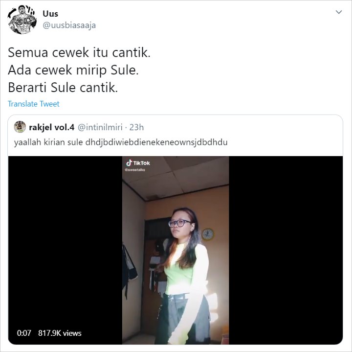 Cewek Mirip Sule Jadi Perbincangan di Twitter, Begini Komentar Uus