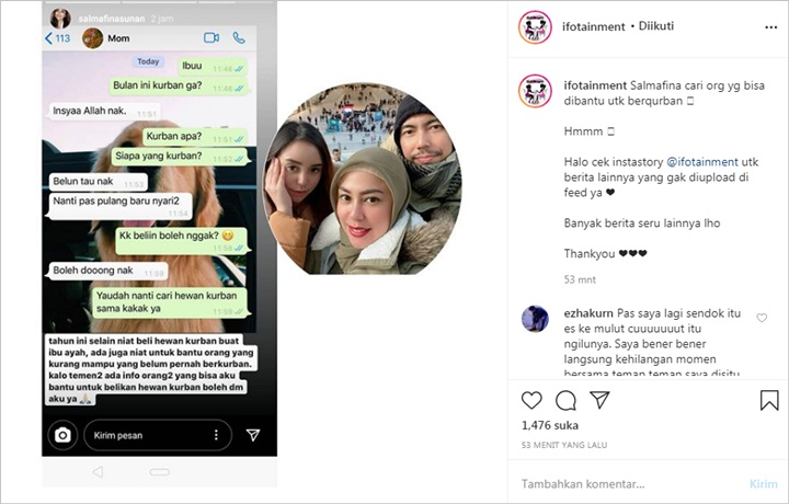 Niat Salmafina Sunan Beli Hewan Kurban Untuk Ayah Ibu Meski Sudah Pindah Keyakinan Jadi Perbincangan