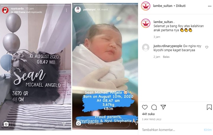 Roy Ricardo Dikaruniai Anak Pertama, Melaney Bocorkan Nama Serta Paras ...