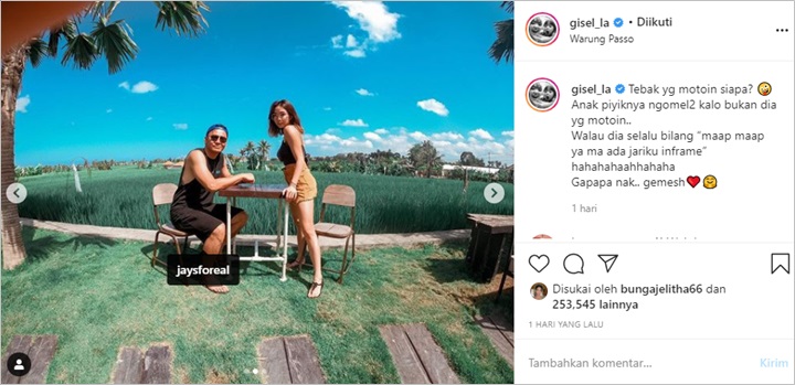 Gempi Abadikan Momen Manis Liburan Gisella Anastasia dan Wijin, Tuai Tanggapan Positif