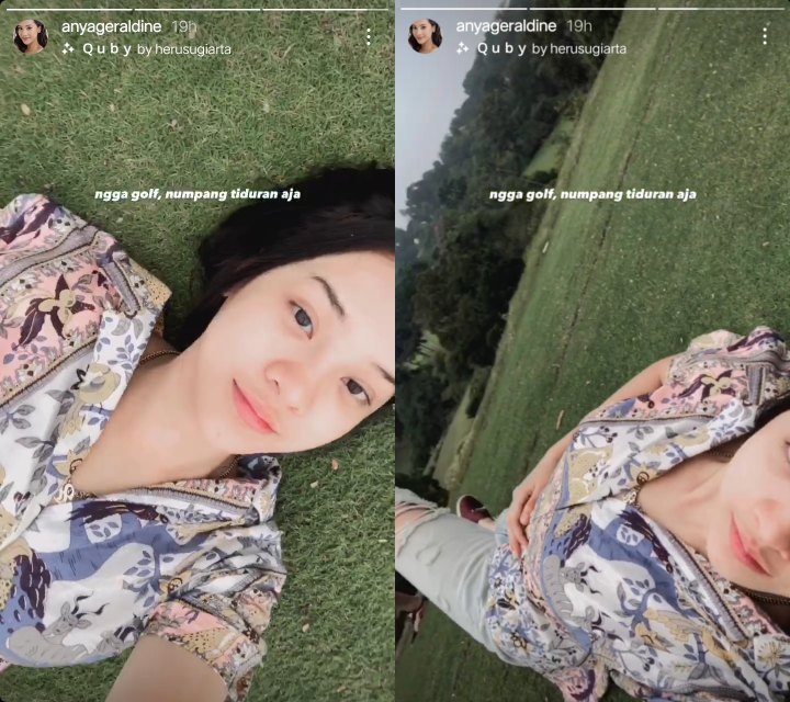 Anya Geraldine Mendadak Jadi Sorotan Karena Numpang Tidur di Lapangan Golf