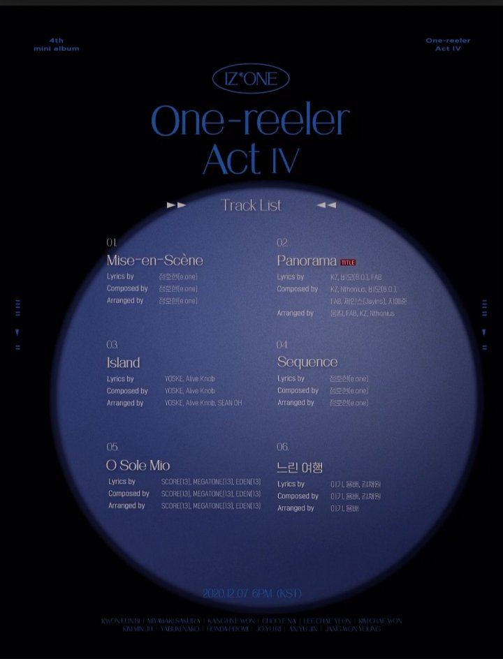 Siapkan 6 Lagu Baru, IZ*ONE Rilis Tracklist Album Comeback ‘One-reeler / Act IV'