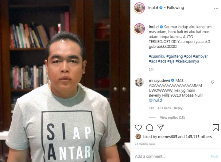 Inul Daratista Terkejut Dengan Penampilan Adam Suseno Tanpa Kumis ...