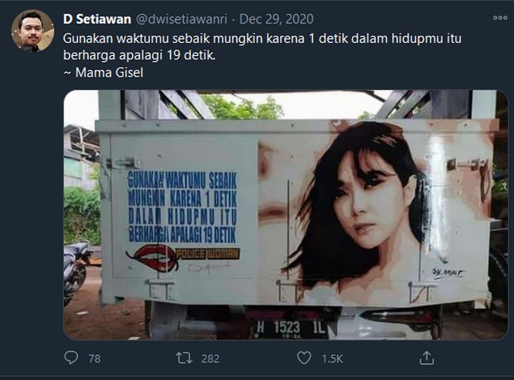 Viral Meme '19 Detik' Skandal Seks Gisella Anastasia Jadi Lukisan Bak Truk