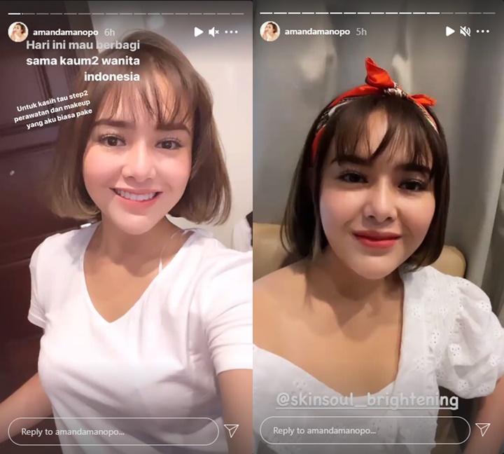 Bikin Pangling, Penampilan Baru Amanda Manopo dengan Rambut Berponi ...