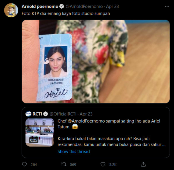 Baru Lihat Langsung, Begini Reaksi Chef Arnold Saat Ditunjukkan Foto ...