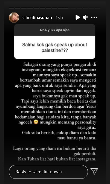 Ditanya Alasan Tak Bersuara Soal Palestina, Salmafina Sunan Ternyata Pilih Langsung Lakukan Ini