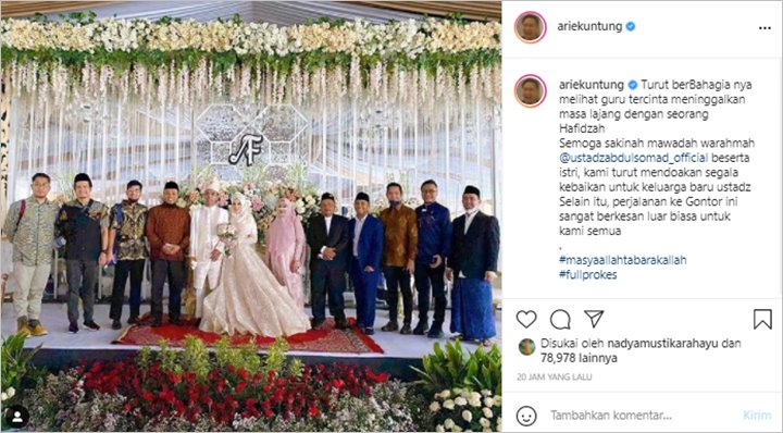 Arie Untung Jadi Tamu Undangan Resepsi Nikah Ustaz Abdul Somad ...