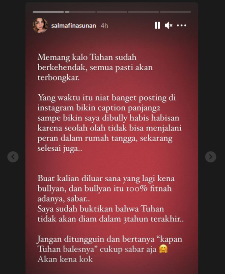 Salmafina Sunan Bahas Kebohongan Terbongkar Setelah 3 Tahun, Sindir Alvin Faiz?