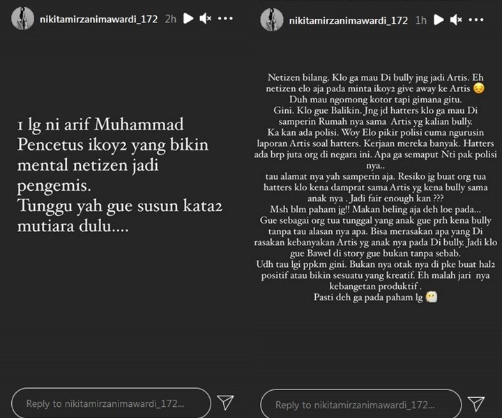 Lagi, Nikita Mirzani Sindir Menohok Arief Muhammad dan Netizen Soal ...
