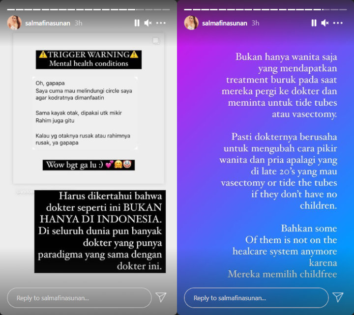 Salmafina Sunan Ikut Komentari Soal Childfree, Singgung Peran Dokter