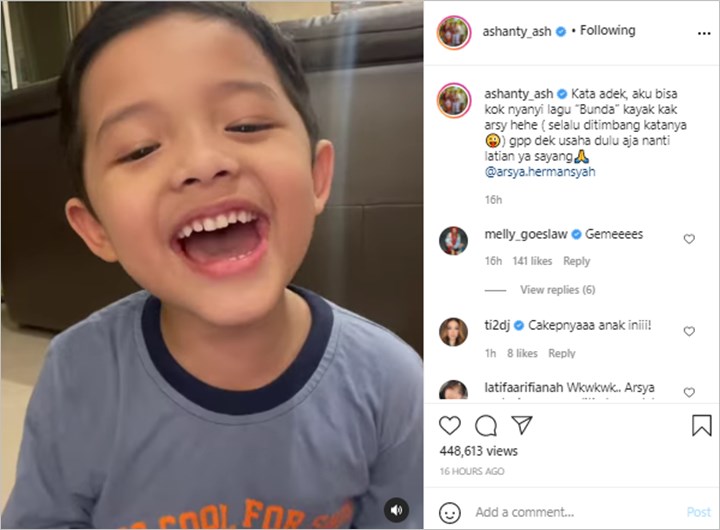 Tak Mau Kalah dari Arsy, Aksi Arsya Putra Ashanty Nyanyi 'Bunda' Bikin ...