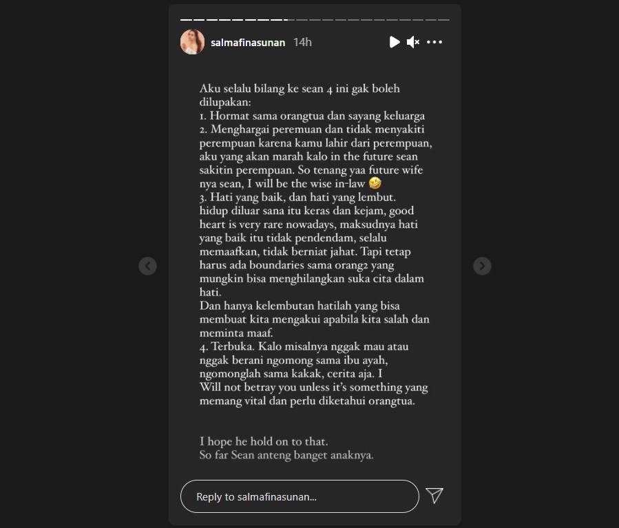 Salmafina Sunan Bongkar 4 Pesan untuk Sang Adik yang Tak Boleh Dilupakan, Apa Saja?