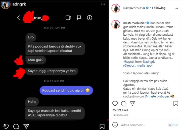 Bongkar DM Jerinx SID ke Adam Deni, Deddy Corbuzier Ngaku Sudah Malas ...