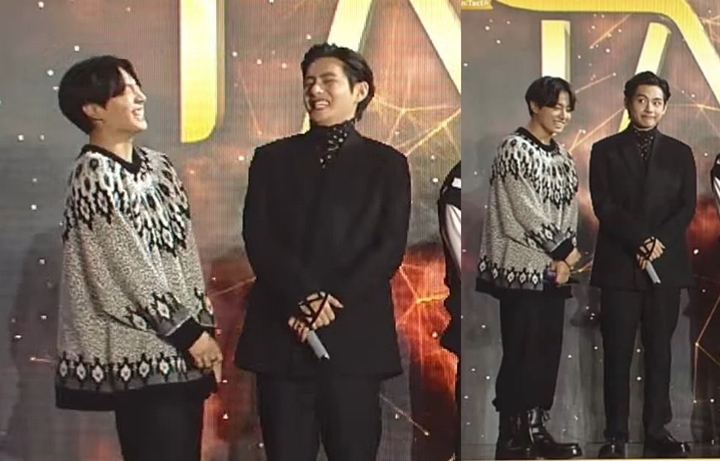 TMA 2021: BTS Sibuk Pidato, Interaksi V dan Jungkook Curi Fokus