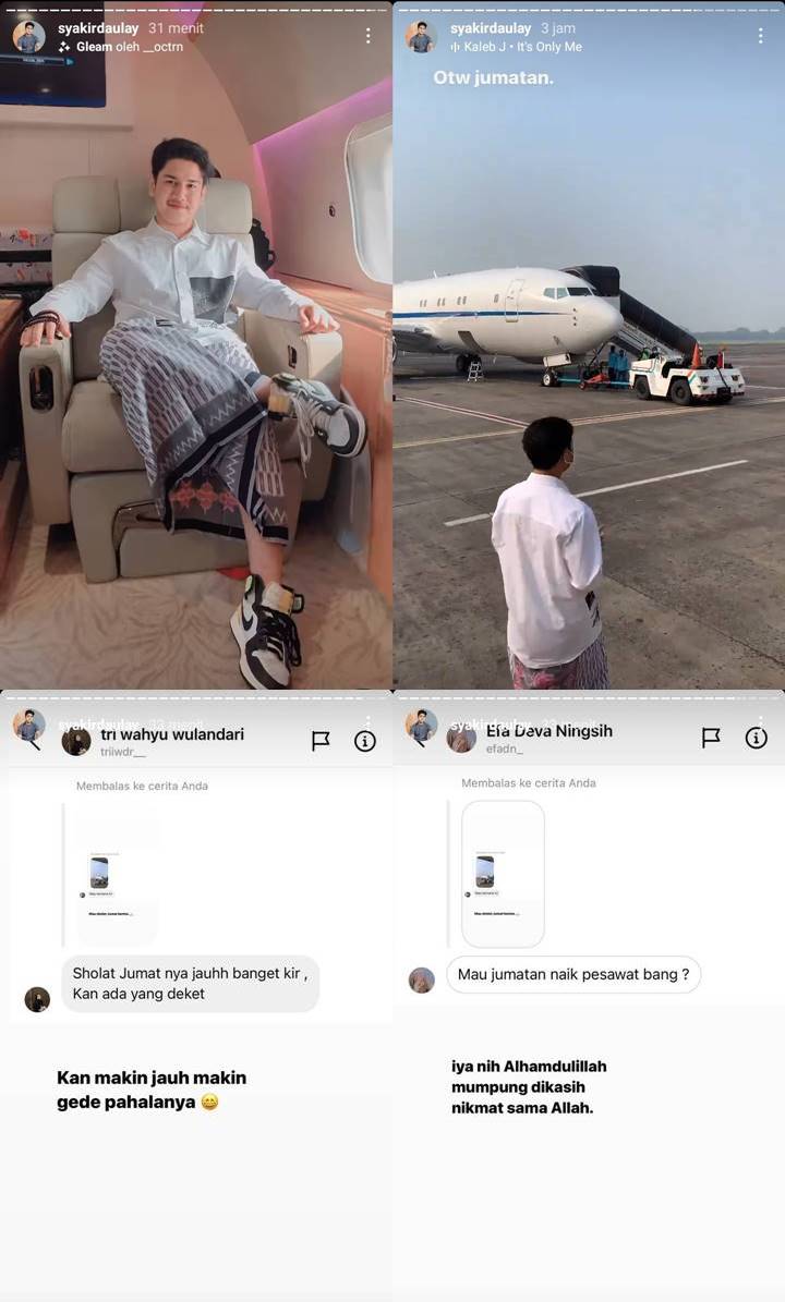 Syakir Daulay Pergi Jumatan Naik Pesawat First Class, Pahala Makin Besar?