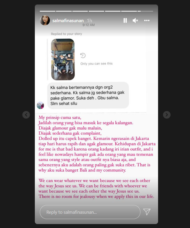 Alasan Salmafina Sunan Pindah ke Bali Akhirnya Terungkap, Singgung Gaya Hidup 'Tak Sehat'