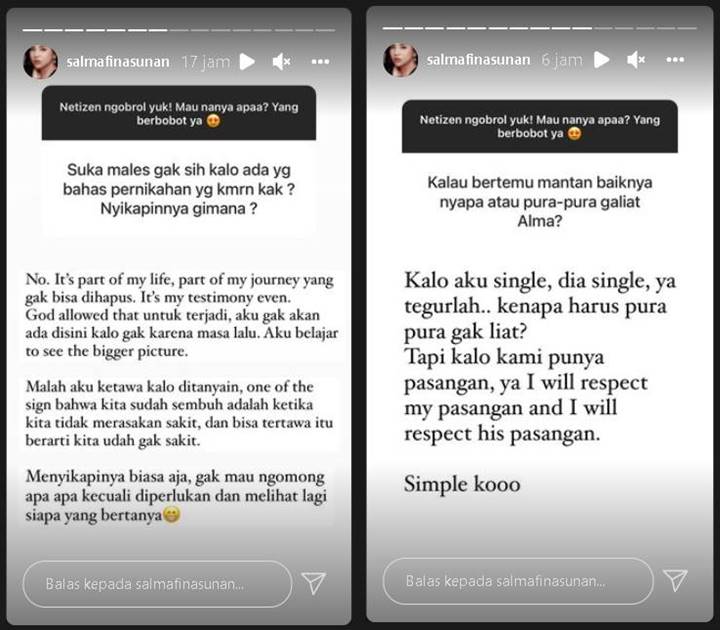 Salmafina Sunan Blak-blakan Perasaannya Jika Disinggung Soal Pernikahan Dulu, Males?