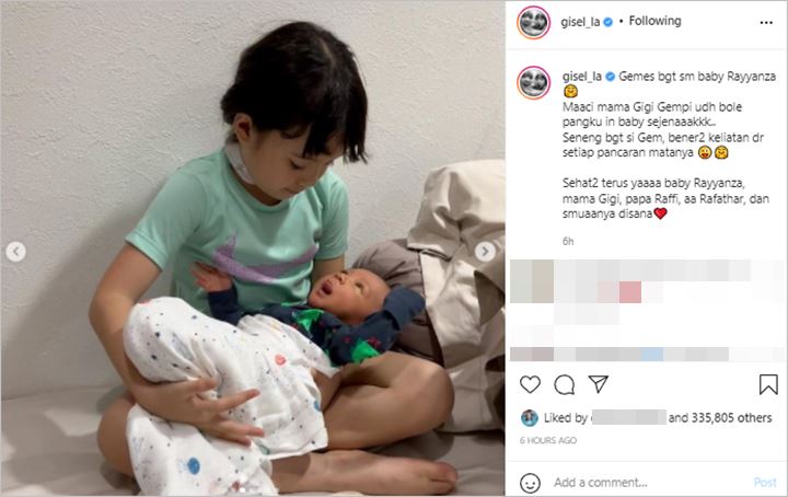 Gisella Anastasia Deg-Degan, Momen Gemas Gempi Pangku Baby Rayyanza Digoda Ketemu Adik Ipar