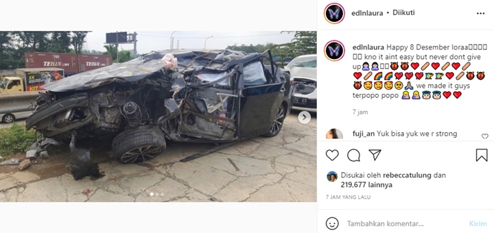Laura Anna 'Peringati' 2 Tahun Kecelakaan, Bagikan Foto Mobil Ringsek
