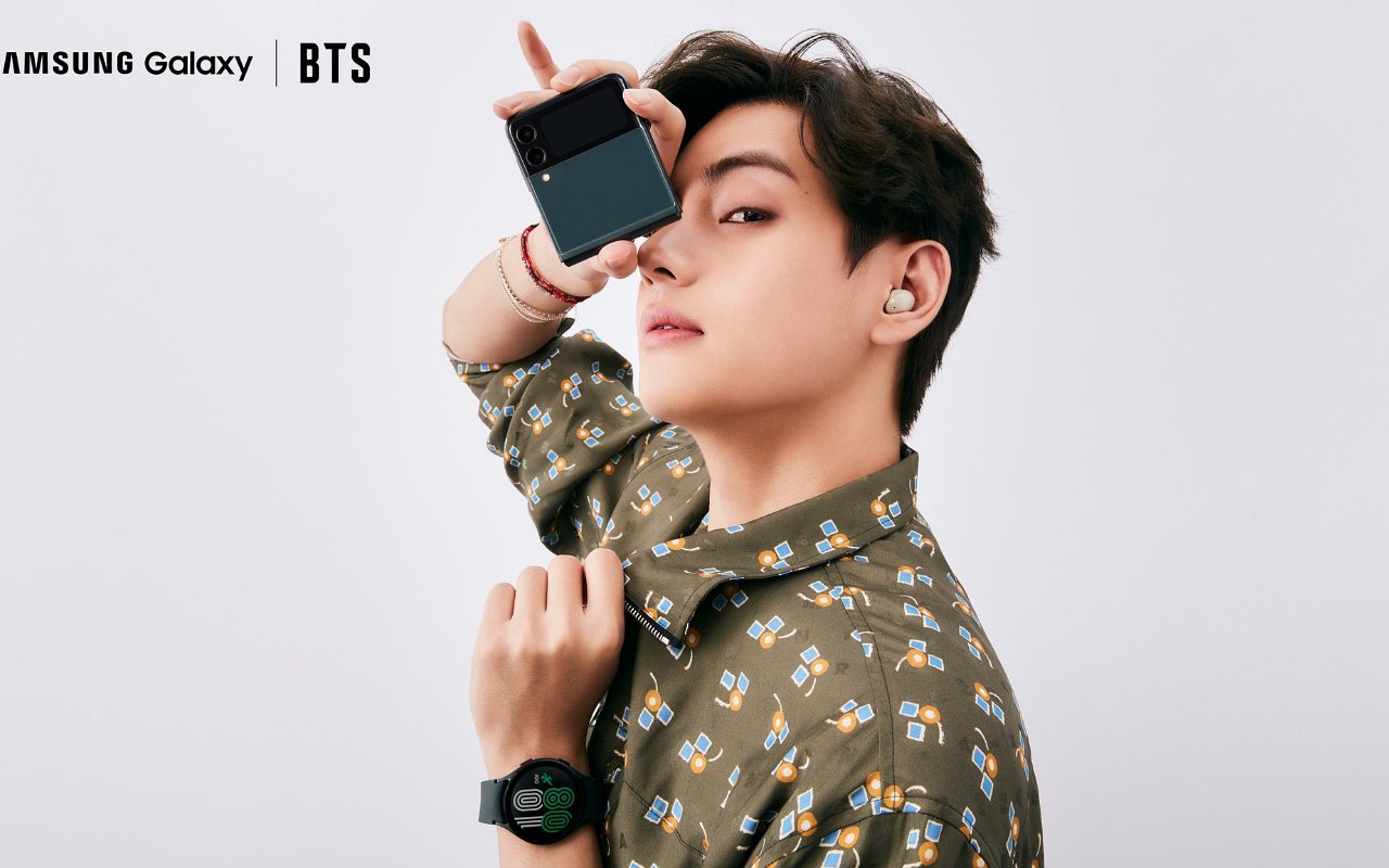 V Bangga Promosikan Ponsel Samsung, Member BTS Ini Terciduk Tak Setia?