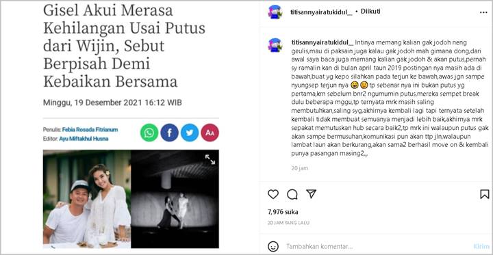 Asmara Kandas, Terawangan Nasib Gisella Anastasia dan Wijaya Saputra Setelah Putus Terkuak