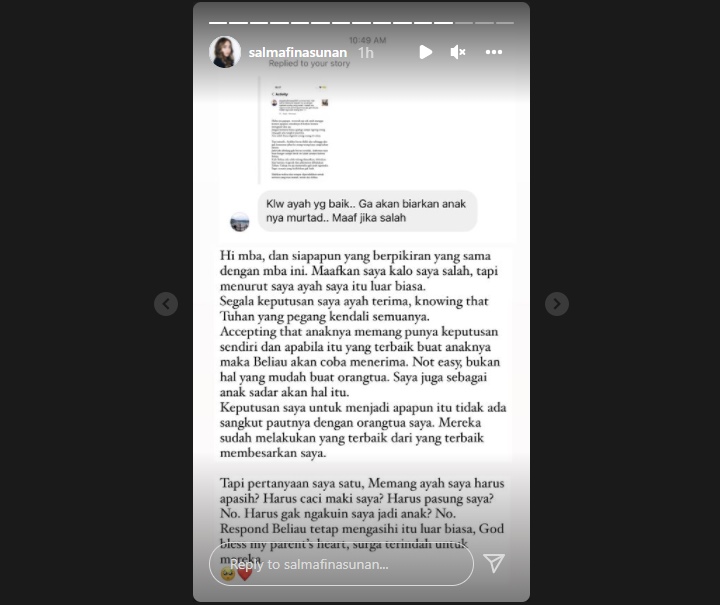 Disindir Murtad, Begini Jawaban Salmafina Sunan Usai Sunan Kalijaga Ikut Kena Imbasnya