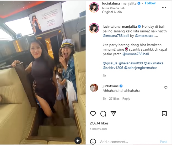 Lucinta Luna Joget Heboh Pakai Baju Seksi, Reaksi Gempi Anak Gisella Anastasia Bikin Salfok