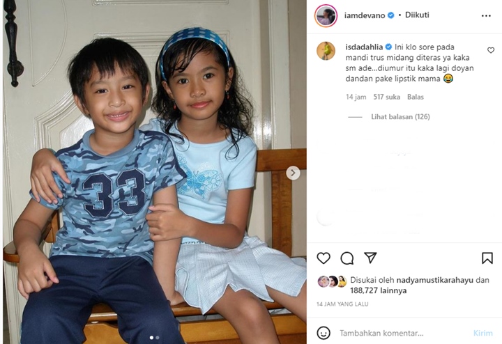 Devano Danendra Unggah Foto Masa Kecil Bareng Salshadilla Juwita, Iis ...